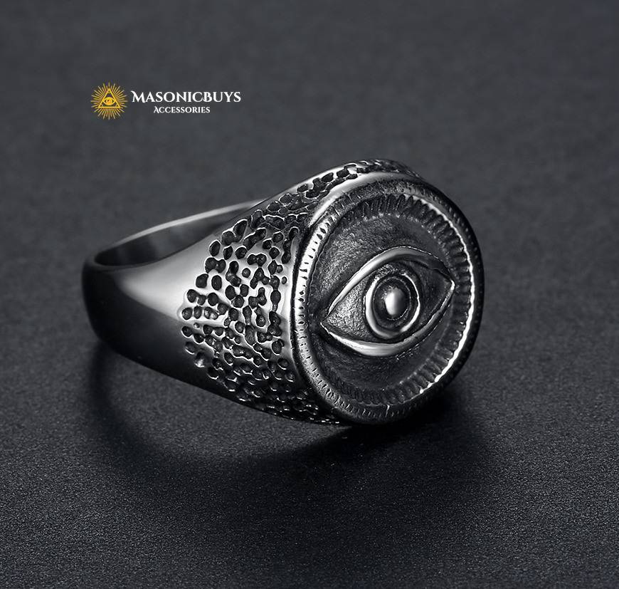 Stainless Steel Masonic Ring With All Seeing Eye | MasonicBuys