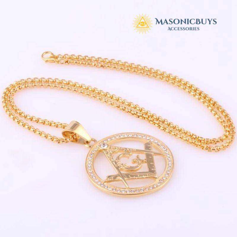 Gold Plated Masonic Pendant Necklace | MasonicBuys