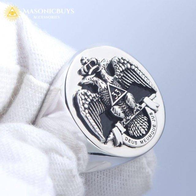 925 Sterling Silver Freemason Scottish Rite 33rd Degree Ring | MasonicBuys