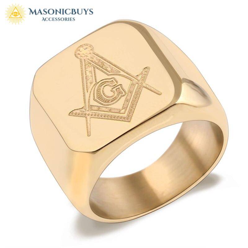 Trendy Masonic Ring With Freemasonry Symbol | MasonicBuys