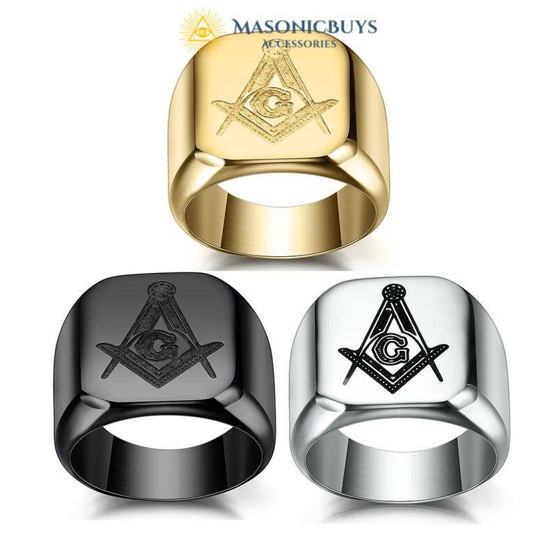 Trendy Masonic Ring With Freemasonry Symbol | MasonicBuys