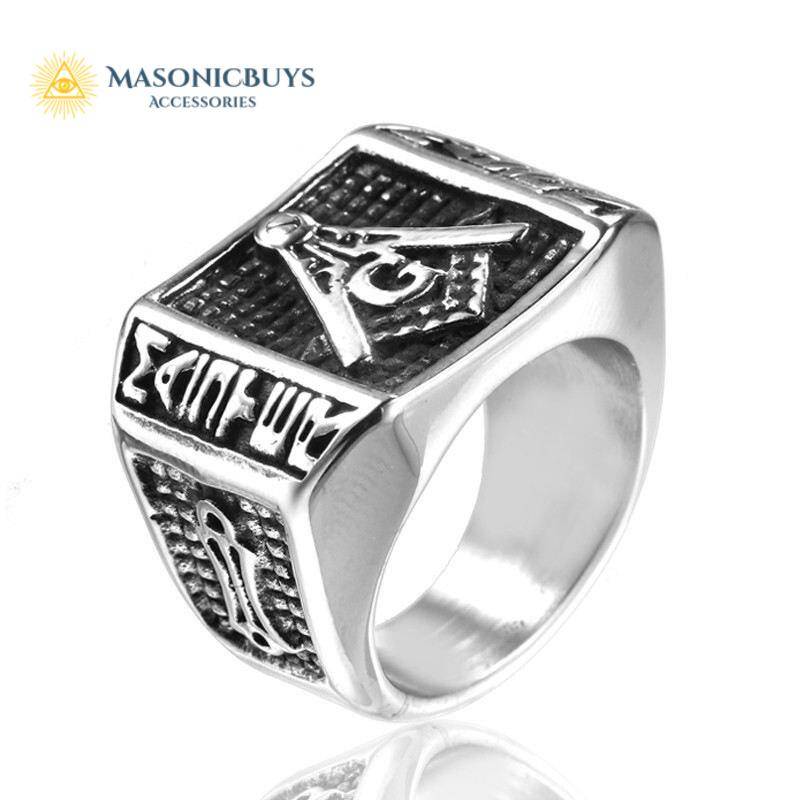 Large Stainless Steel "Master Mason" Masonic Ring | MasonicBuys