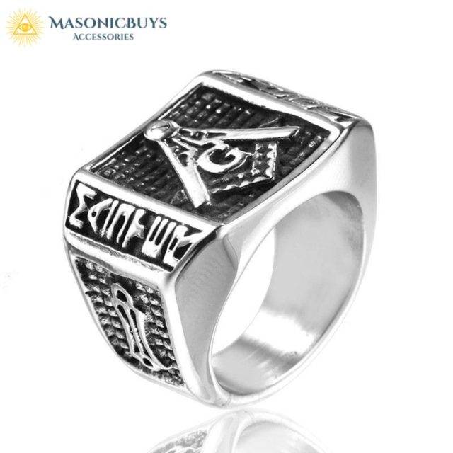Large Stainless Steel "Master Mason" Masonic Ring | MasonicBuys