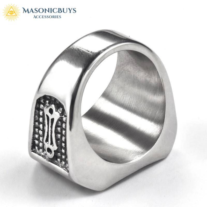 Large Stainless Steel "Master Mason" Masonic Ring | MasonicBuys