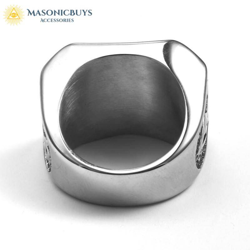 Large Stainless Steel "Master Mason" Masonic Ring | MasonicBuys