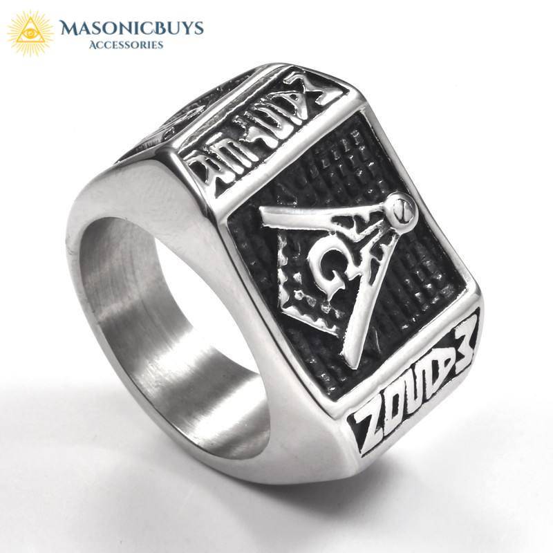 Large Stainless Steel "Master Mason" Masonic Ring | MasonicBuys