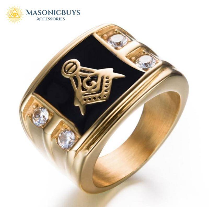 Classical Vintage Masonic Ring With Stones | MasonicBuys