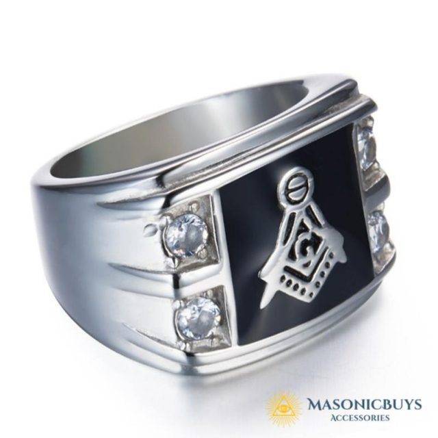 Classical Vintage Masonic Ring With Stones | MasonicBuys
