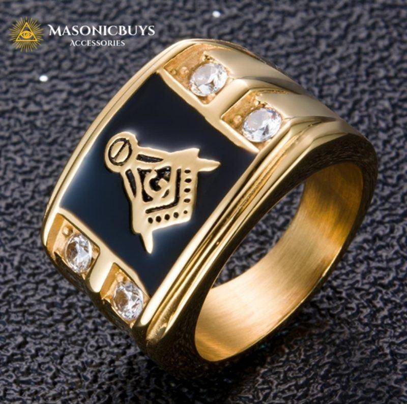 Classical Vintage Masonic Ring With Stones | MasonicBuys