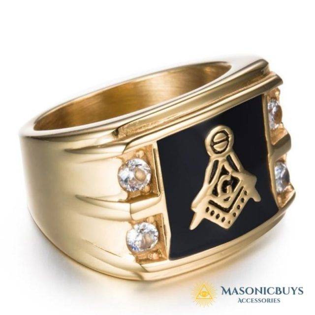 Classical Vintage Masonic Ring With Stones | MasonicBuys
