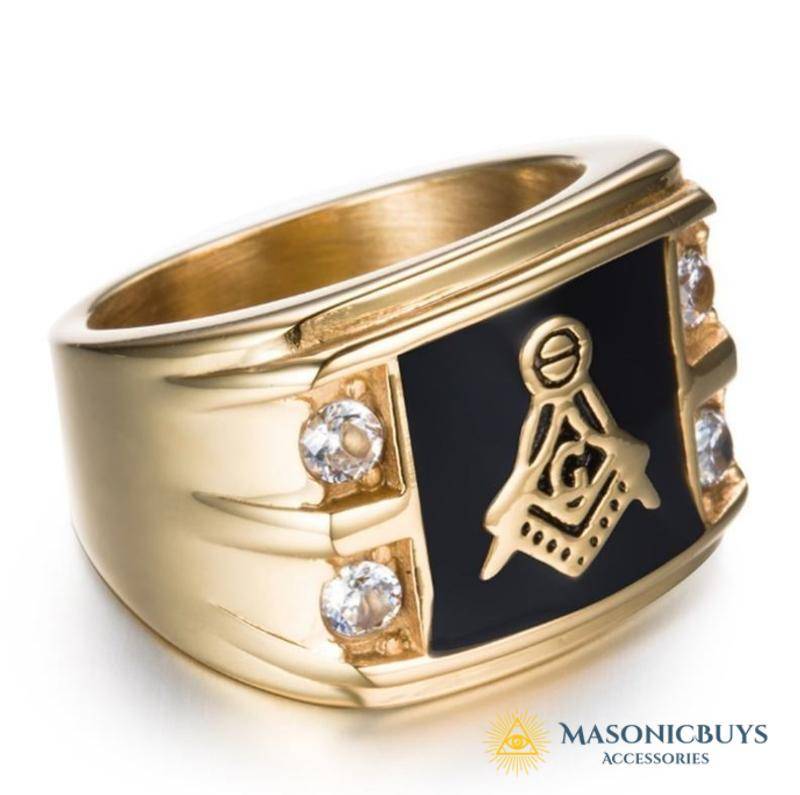 Classical Vintage Masonic Ring With Stones | MasonicBuys