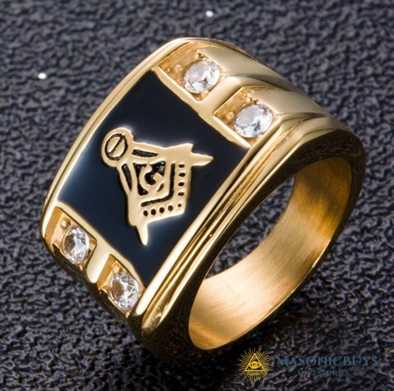 Classical Vintage Masonic Ring With Stones | MasonicBuys