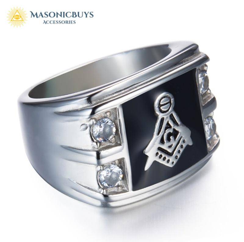 Classical Vintage Masonic Ring With Stones | MasonicBuys