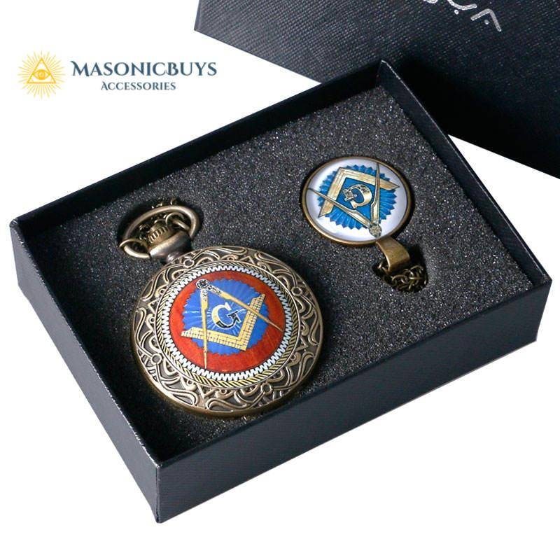 Classic Masonic Pocket Watch Set With Gift Box | MasonicBuys