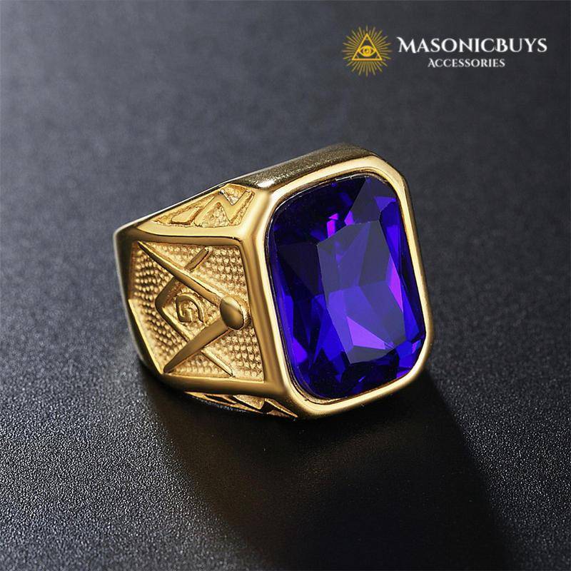 Vintage Masonic Ring With A Large Rhinestone. Different colors ...