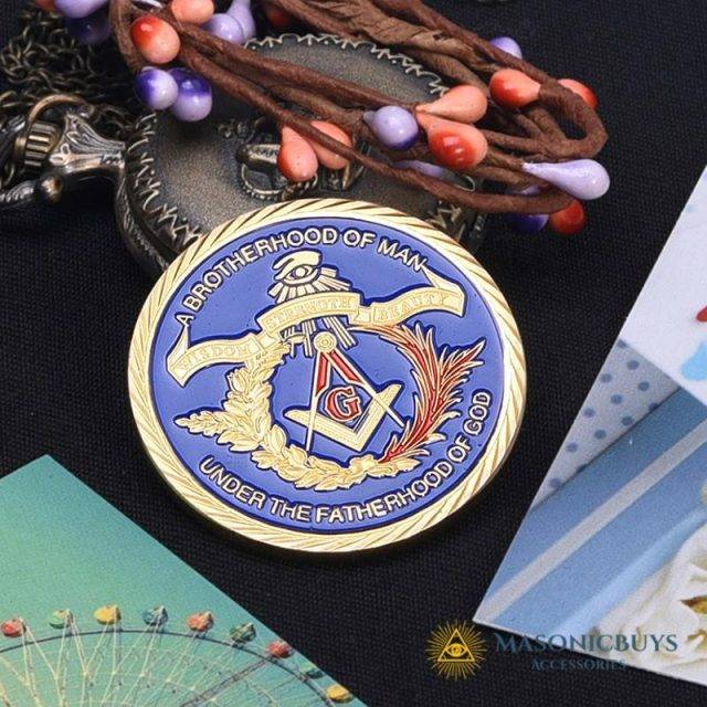 Gold Plated Colorful Masonic Coin | MasonicBuys