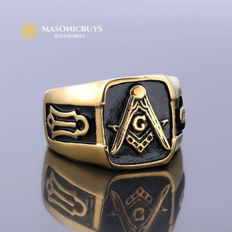 Beautiful Golden Vintage Masonic Ring | MasonicBuys