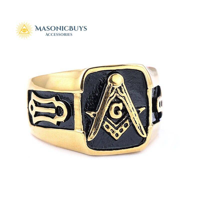 Beautiful Golden Vintage Masonic Ring | MasonicBuys