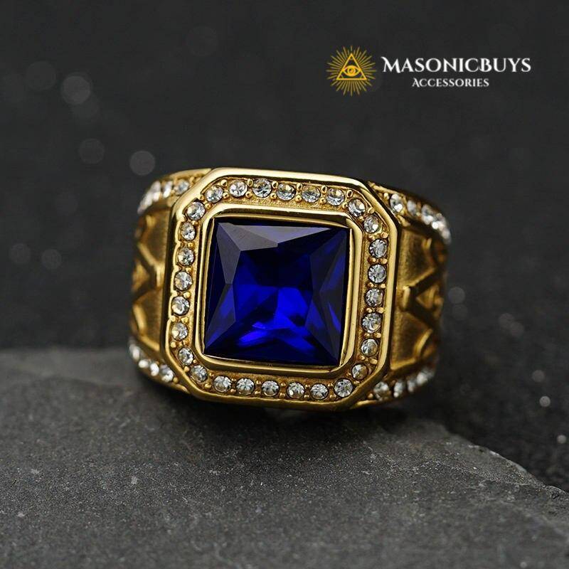 Charming Masonic Ring With Eye-Catching Rhinestones | MasonicBuys