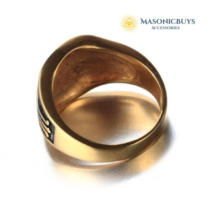 Gold Plated Stainless Steel “Master Mason” Masonic Ring | MasonicBuys