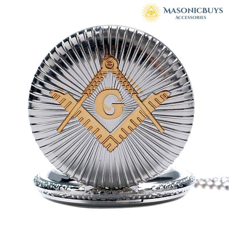 Antique Bronze Masonic Pocket Watch With Chain Necklace | MasonicBuys