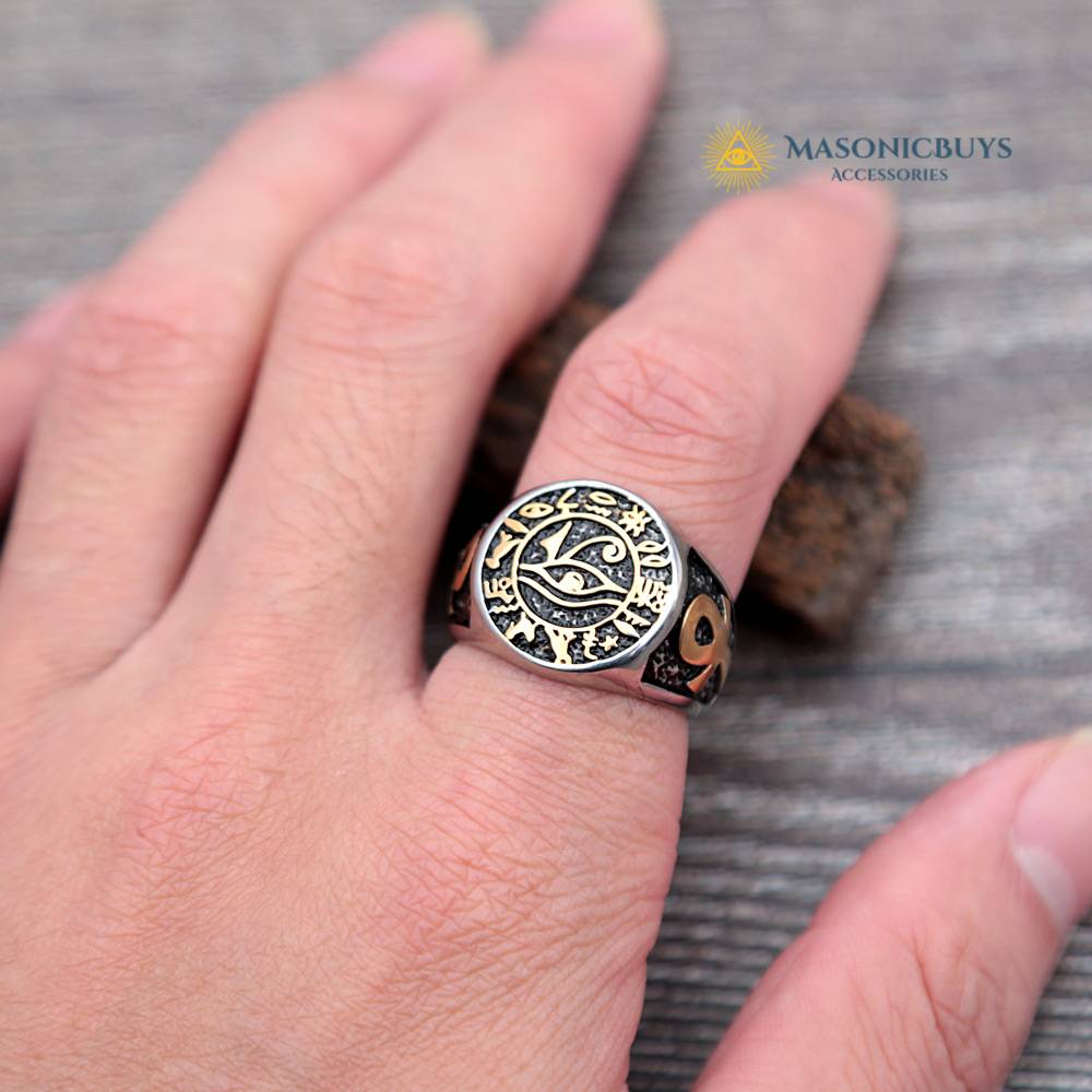 Masonic Ring With the Eye of Horus Symbol | MasonicBuys