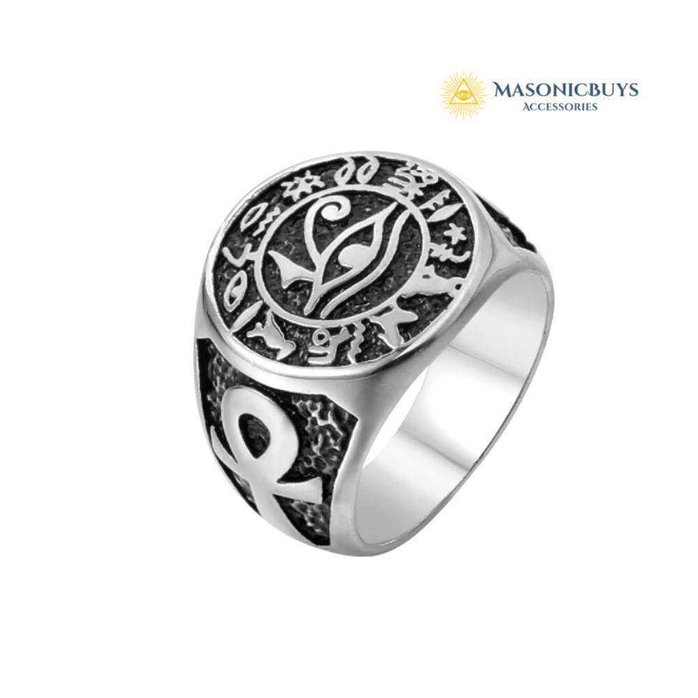 Masonic Ring With the Eye of Horus Symbol | MasonicBuys