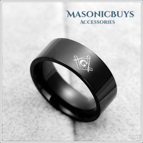 Classic Wedding Ring With Masonic Symbol | MasonicBuys