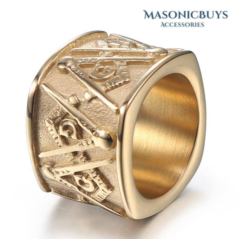 Stainless Steel Masonic Ring With Round Design | MasonicBuys