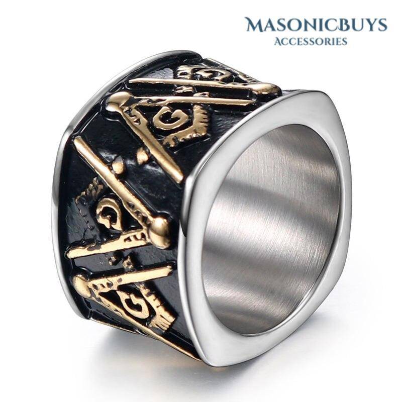 Stainless Steel Masonic Ring With Round Design | MasonicBuys