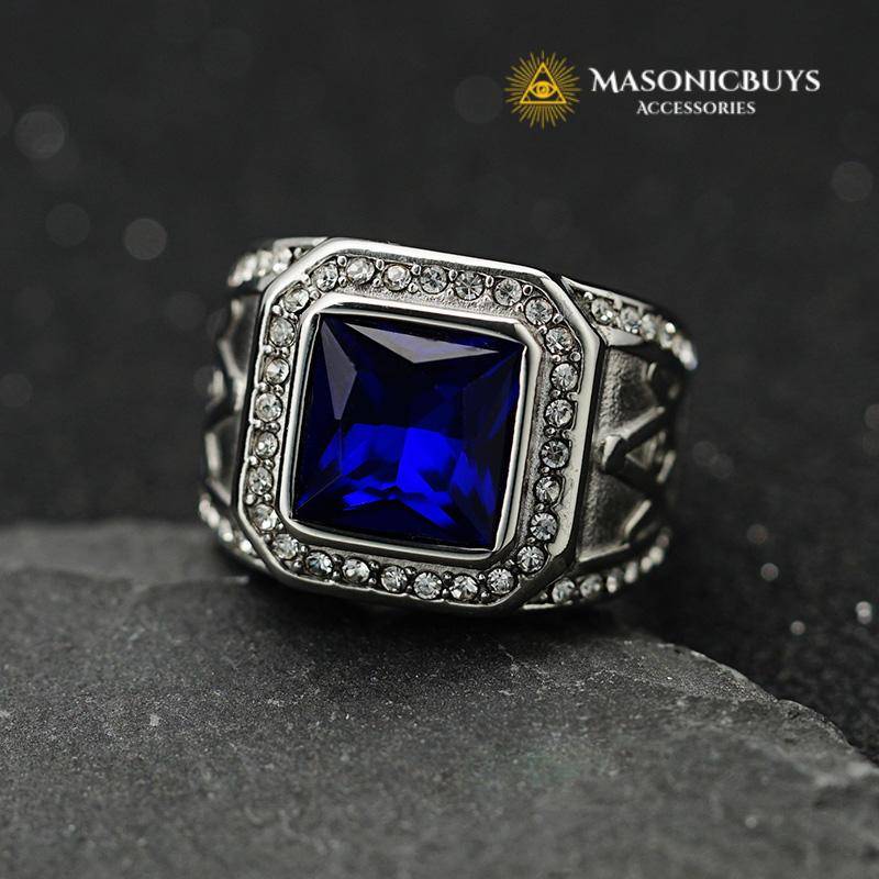 Charming Masonic Ring With Eye-Catching Rhinestones | MasonicBuys