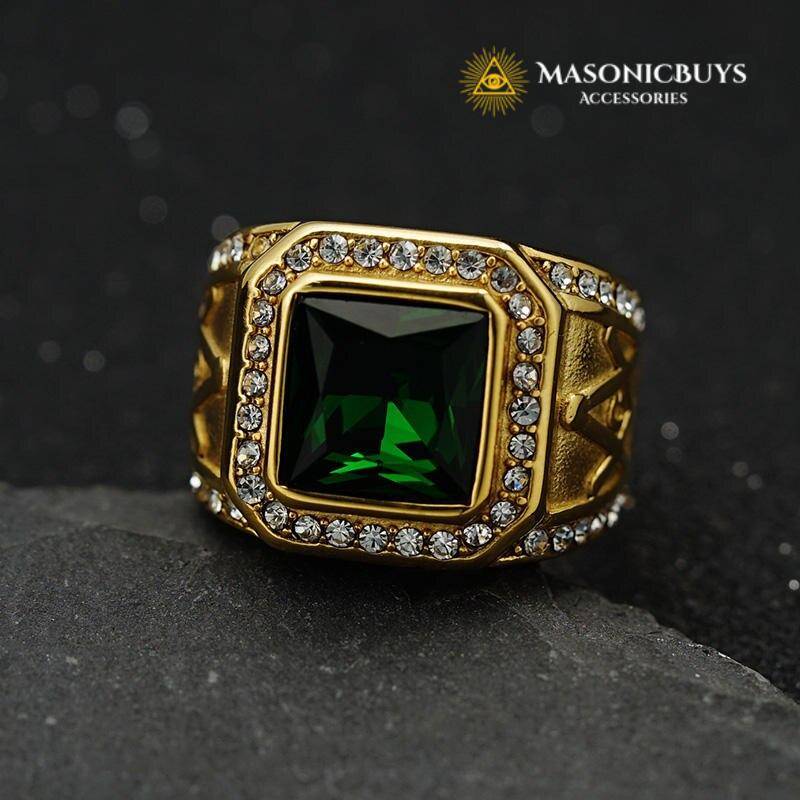 Charming Masonic Ring With Eye-Catching Rhinestones | MasonicBuys