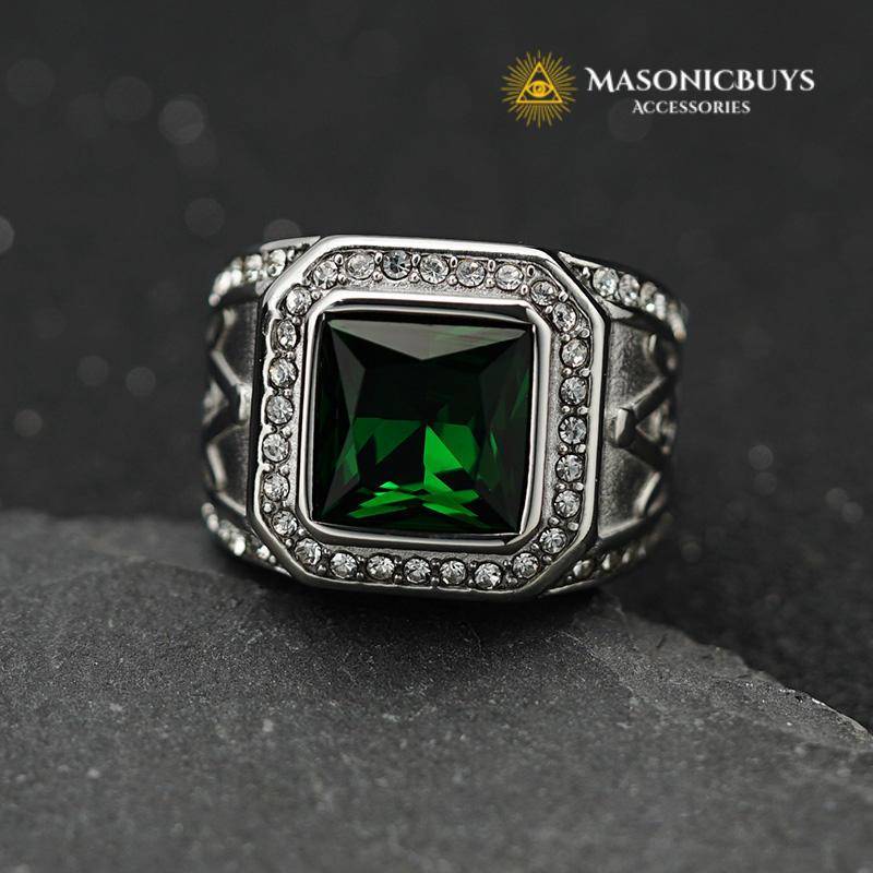 Charming Masonic Ring With Eye-Catching Rhinestones | MasonicBuys