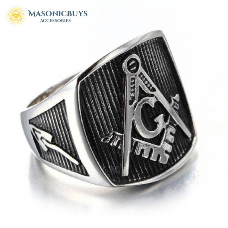Classic Masonic Ring With Large Square & Compasses | MasonicBuys