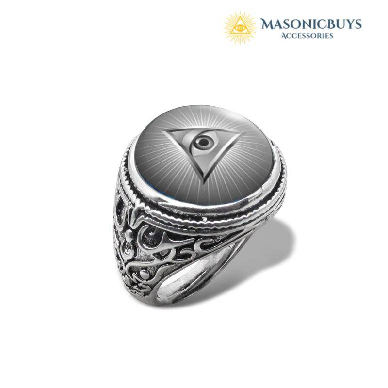 Masonic Ring With Glass Dome, Different Styles | MasonicBuys