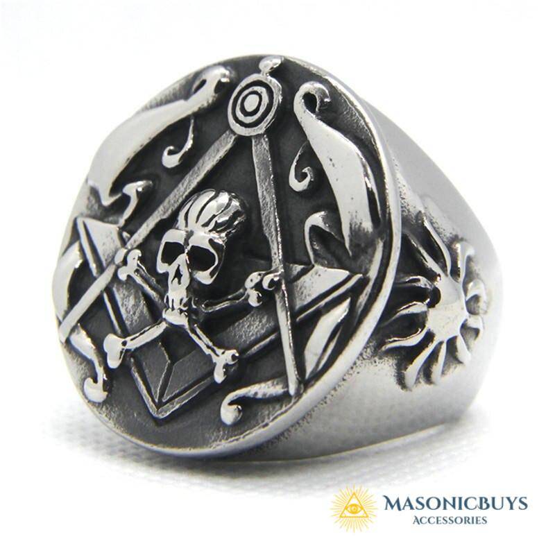 Extra Big Stainless Steel Masonic Ring With Round Design | MasonicBuys