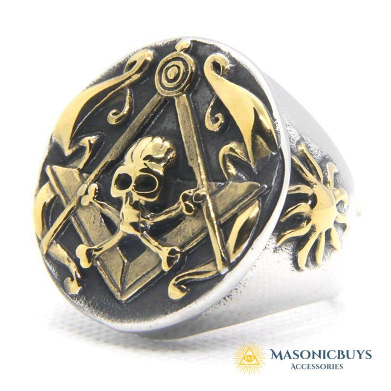 Extra Big Stainless Steel Masonic Ring With Round Design | MasonicBuys