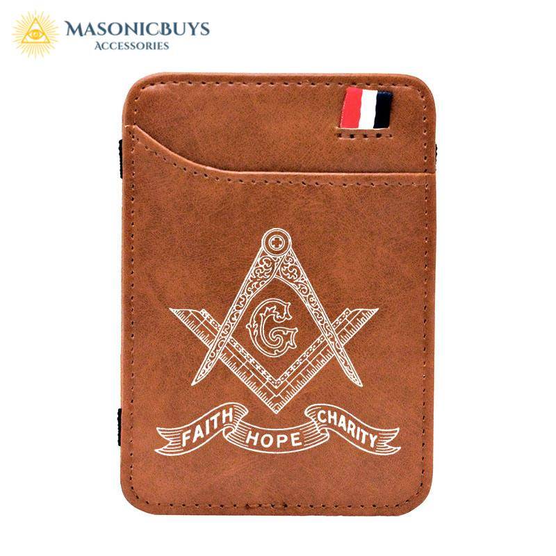 Leather masonic wallet & credit card holder | MasonicBuys