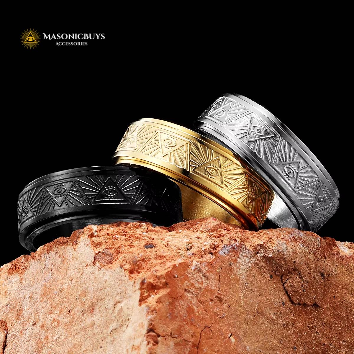 Trinity of Insight Masonic Ring | MasonicBuys