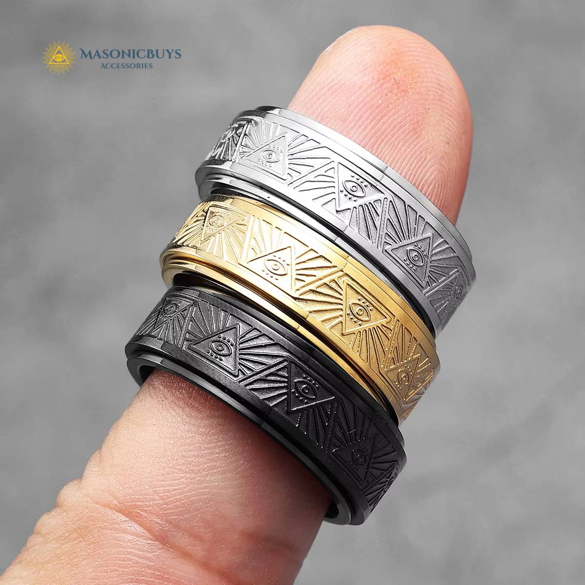 Trinity of Insight Masonic Ring | MasonicBuys