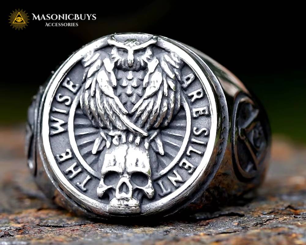 Masonic Owl & Skull Signet Ring | MasonicBuys