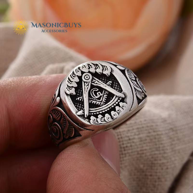 Emblem of Brotherhood Silver Masonic Ring | MasonicBuys